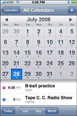 Calendar View Options on Your iPhone - dummies