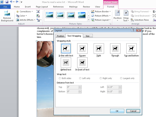 How to Unlink an Image from the Surrounding Text in Word 2010 - dummies