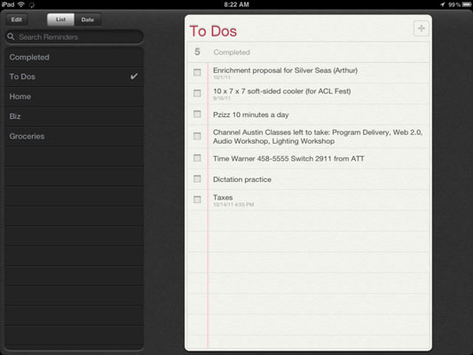 How to Use the Reminders App on Your iPad - dummies