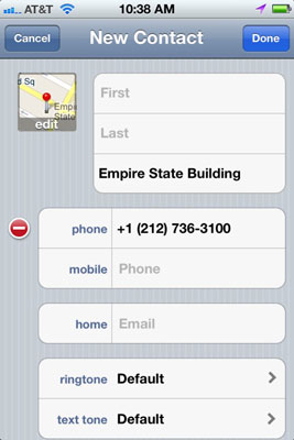 How to Add Locations to Contacts and Share Information on iPhone - dummies