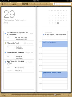 How to Choose Calendar Views on Your iPad - dummies