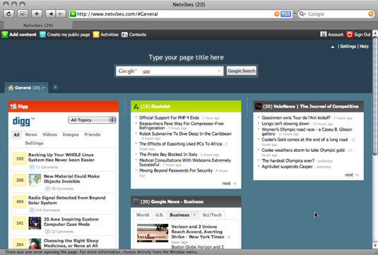 Web Marketing: How to Add Content to a Netvibes Homepage - dummies