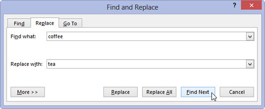 How to Replace Found Text in Word 2013 - dummies
