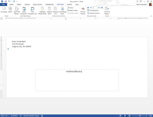 How to Create a Mail Merge Envelope Template in Word 2013 - dummies