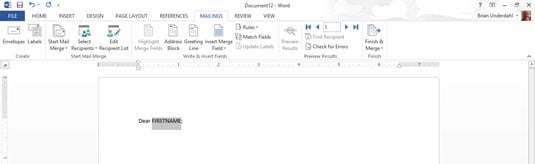 How to Fold in the Fields on a Recipient List in Word 2013 - dummies