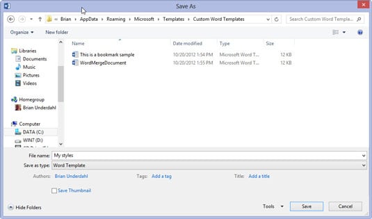 How to Create a Template Based on an Existing Document in Word 2013 ...