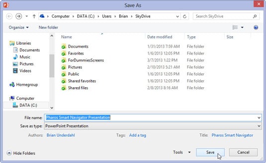 How to Share a PowerPoint 2013 Presentation in the Cloud - dummies
