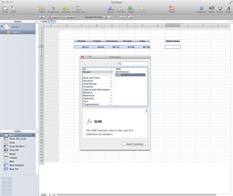 How to Add Formulas to MacBook Numbers Documents - dummies