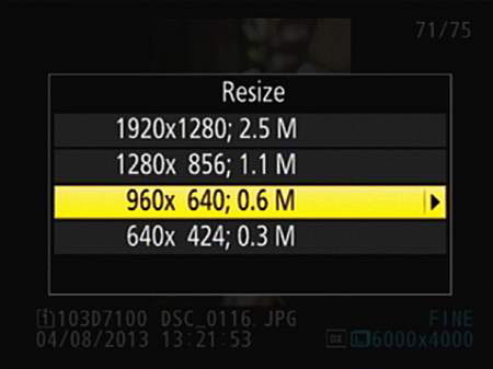 How to Resize a Single Photo from Your Nikon D7100 - dummies
