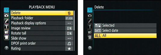 How to Delete Photos on Your Nikon D5300 - dummies