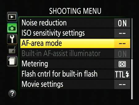 Nikon D3300: Select the AF-Area Focus Mode - dummies