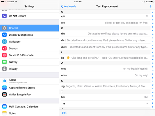 Ipad shortcuts - lopivintage