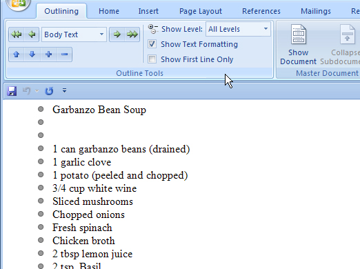 How to Print an Outline in Word 2007 - dummies
