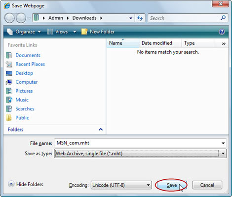 Save a Web Page - dummies