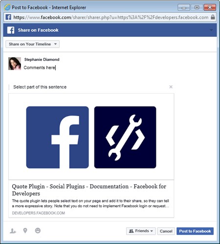 How to Add the Quote Plugin to Your Facebook Page - dummies