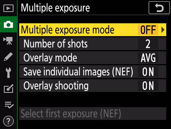 How to Create a Multiple-Exposure Image on the Nikon D780 - dummies